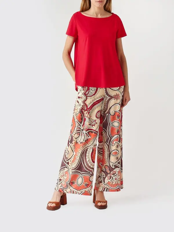 Malìparmi Printed Jersey Wide Leg Trousers