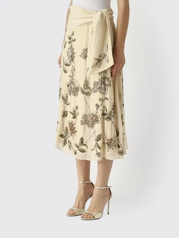 Malìparmi Embellished Floral Midi Skirt