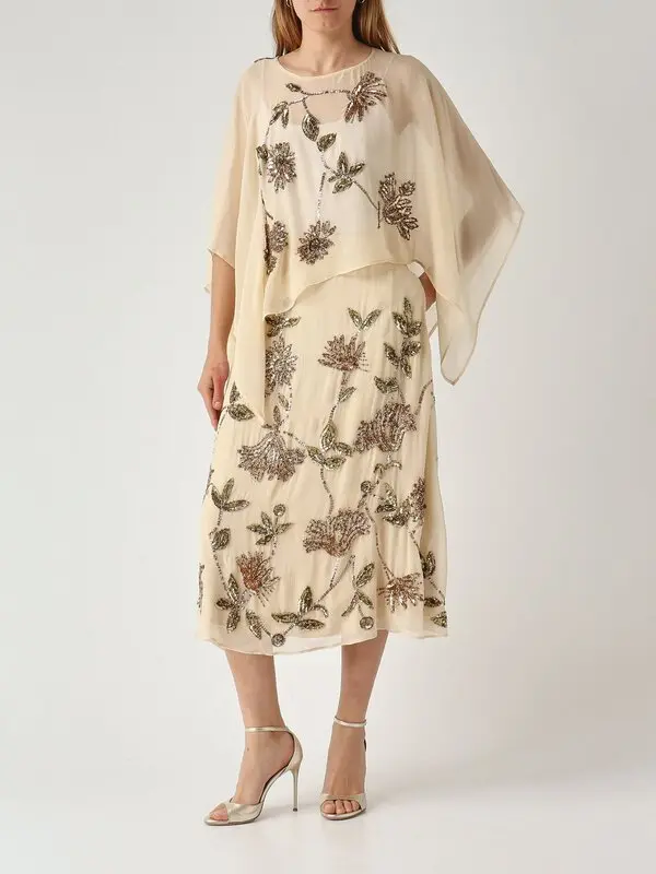 Malìparmi Viscose Skirt With Embroidery And Sequins