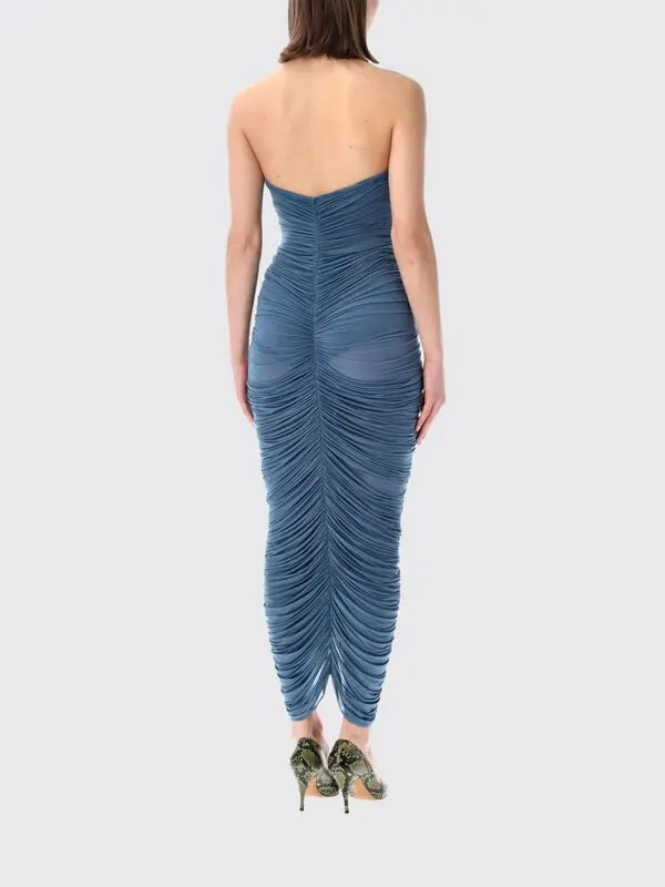Magda Butrym Gathered Halterneck Maxi Dress With Floral Detail