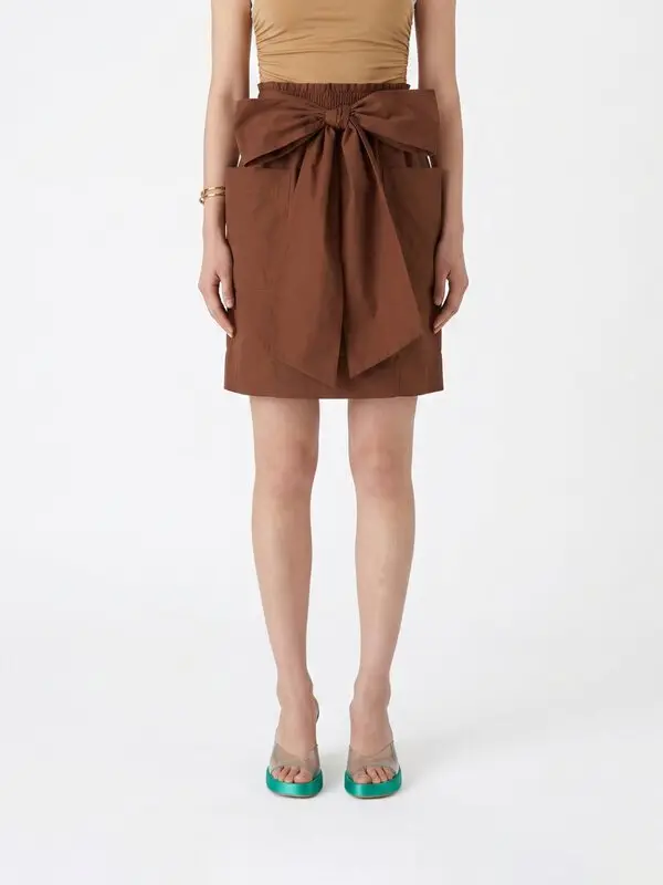 Chloé Cotton Pencil Mini Skirt - Brown