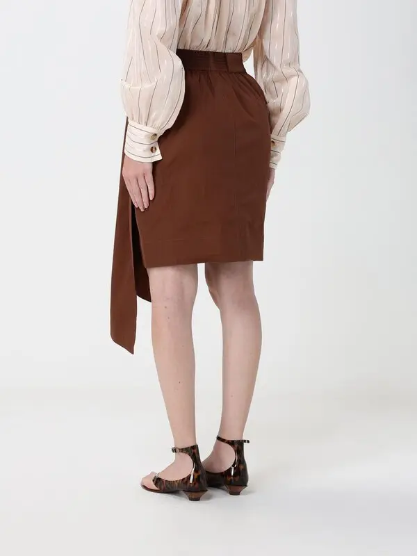 Chloé High-waisted Asymmetrical Cotton Mini Skirt With Tie Belt