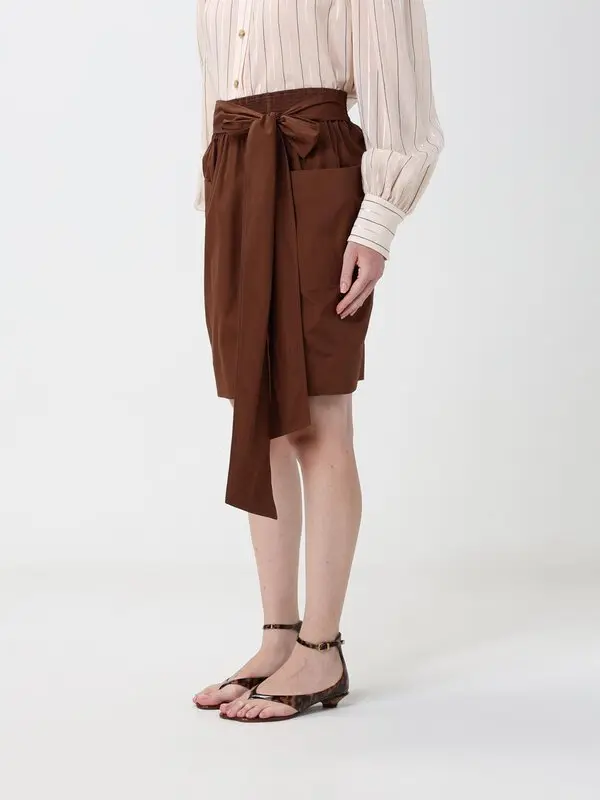Chloé High-waisted Asymmetrical Cotton Mini Skirt With Tie Belt