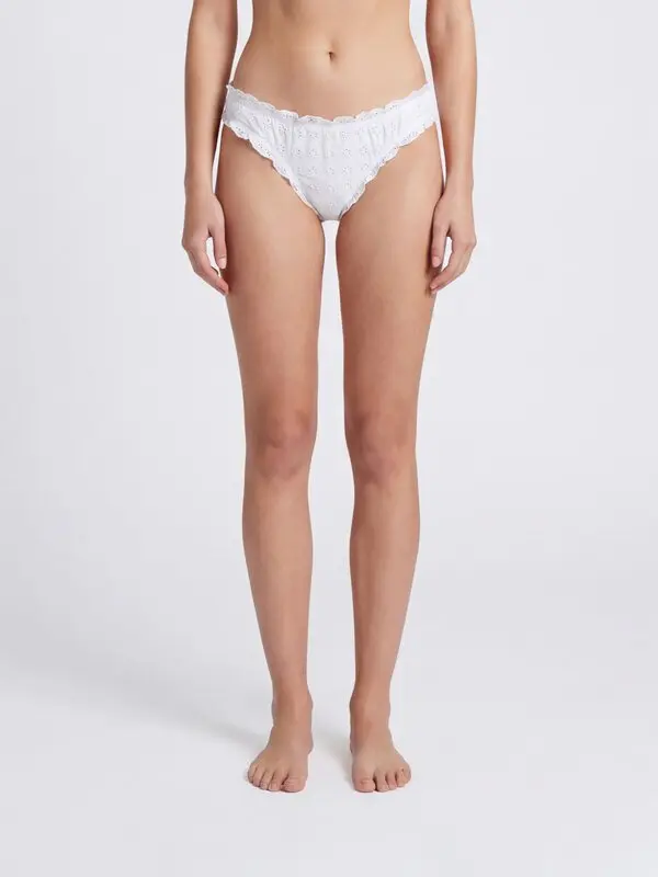 Polo Ralph Lauren Eyelet Trim Bikini Bottom - White