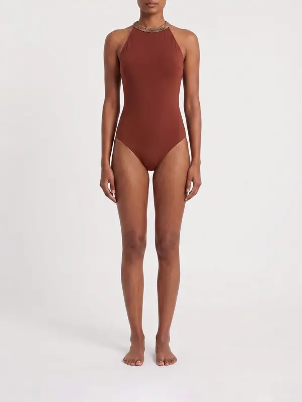 Brunello Cucinelli One Piece Swimsuit - Burgundy