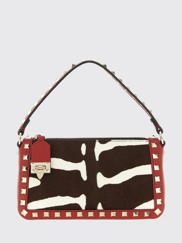 Valentino Garavani Animalier Pony Hair And Grained Leather Mini Handbag - Red