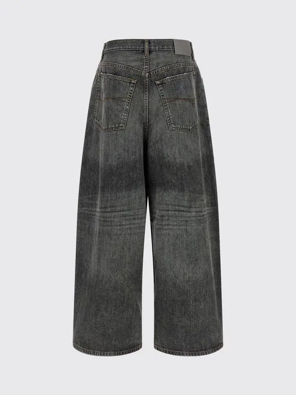 Balenciaga Palazzo Denim Jeans With Logo - Grey