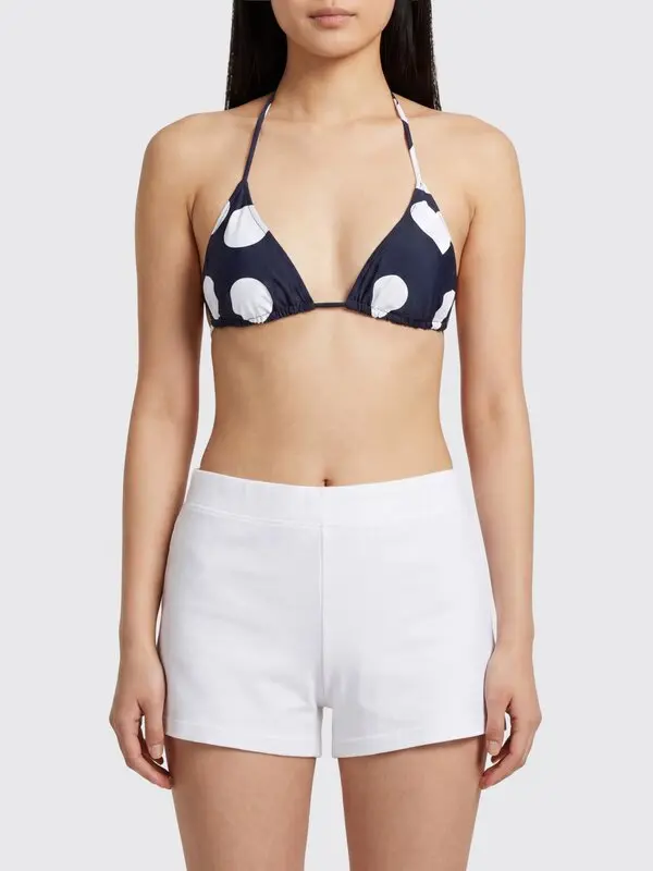 Jacquemus Triangle Bikini Top In Technical Fabric - Blue