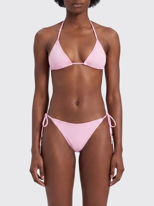 Jacquemus Triangle Bikini Top In Technical Fabric - Pink