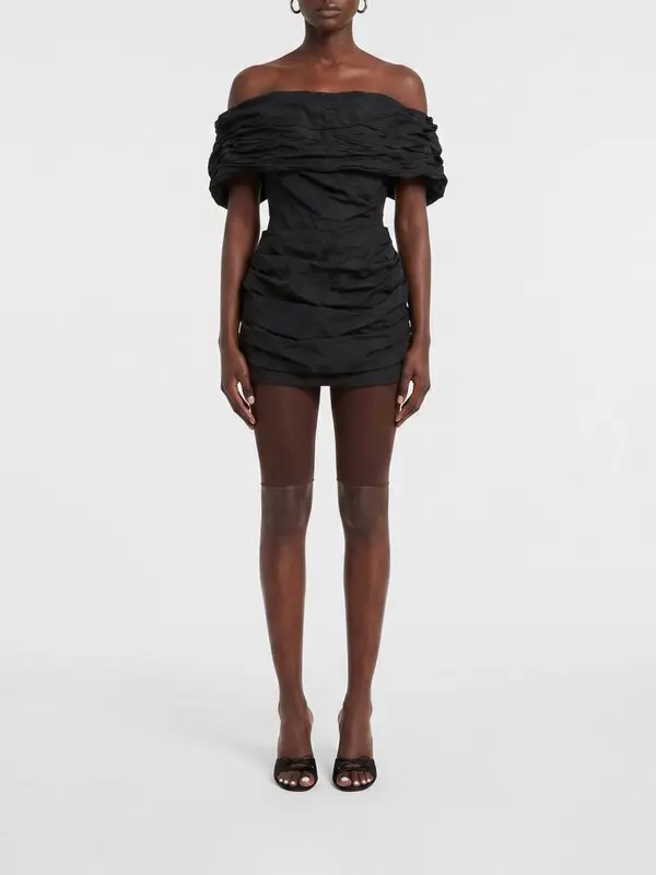 Magda Butrym Off-the-shoulder Ruched Mini Dress - Black