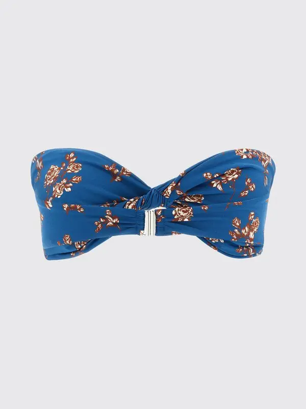 Magda Butrym Floral Print Twisted Bandeau Bikini Top And High Waisted Bikini Bottom