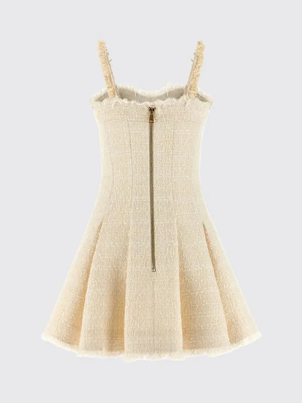 Balmain Tweed Bustier Mini Dress - White