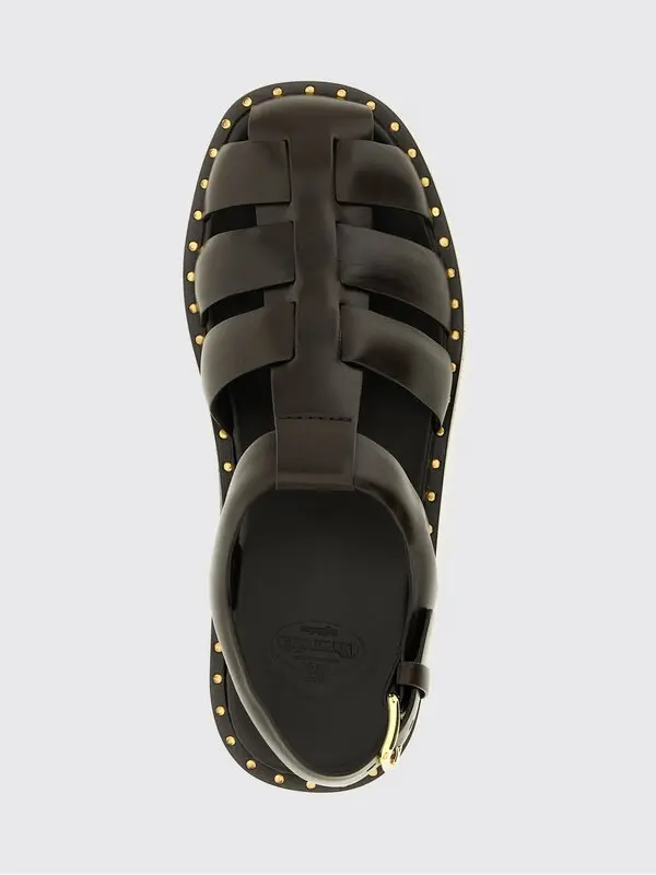 Church's Leather Sandals With Perforated Design And Adjustable Ankle Strap