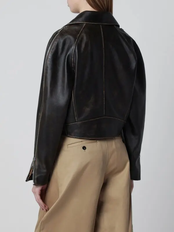 HALFBOY Cropped Leather Biker Jacket