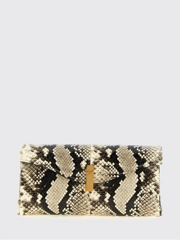 GIUSEPPE ZANOTTI Python Print Clutch With Gold Tone Clasp - Multicolor