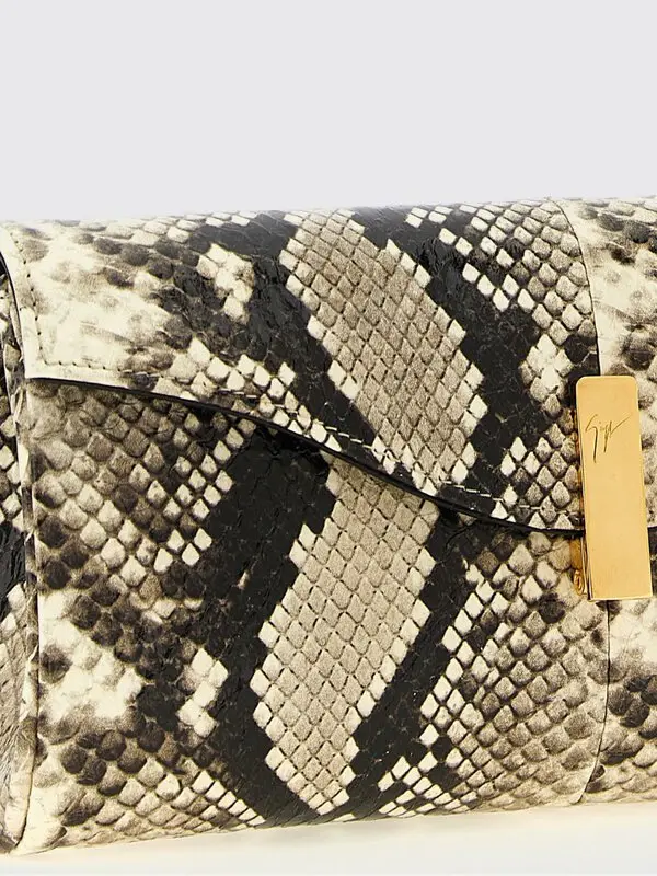 GIUSEPPE ZANOTTI Python Print Clutch With Gold Tone Clasp - Multicolor