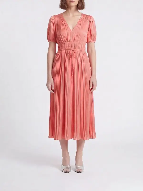 Ulla Johnson Pleated Midi Dress - Yellow