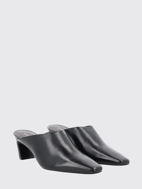 STUART WEITZMAN Smooth Lambskin Leather Mules - Black