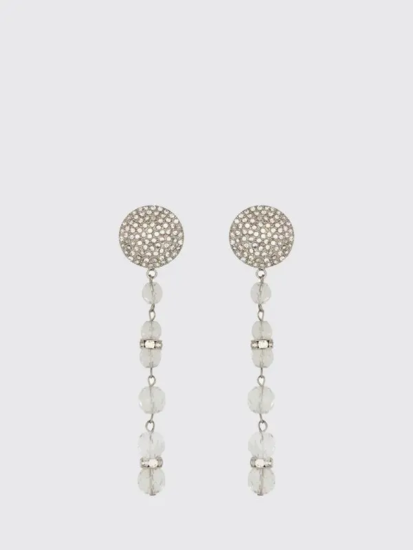 Alessandra Rich Embellished Dangle Earrings - Silver