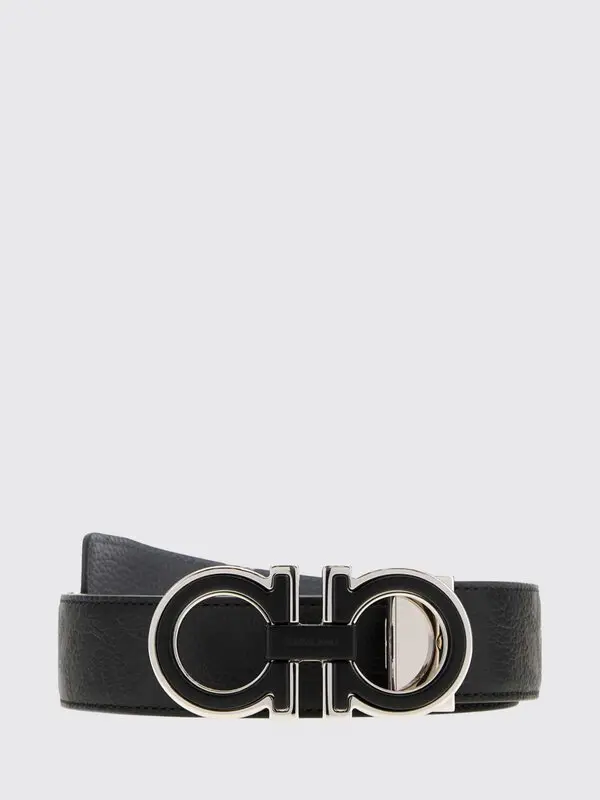 FERRAGAMO Reversible Gancini Belt - Black