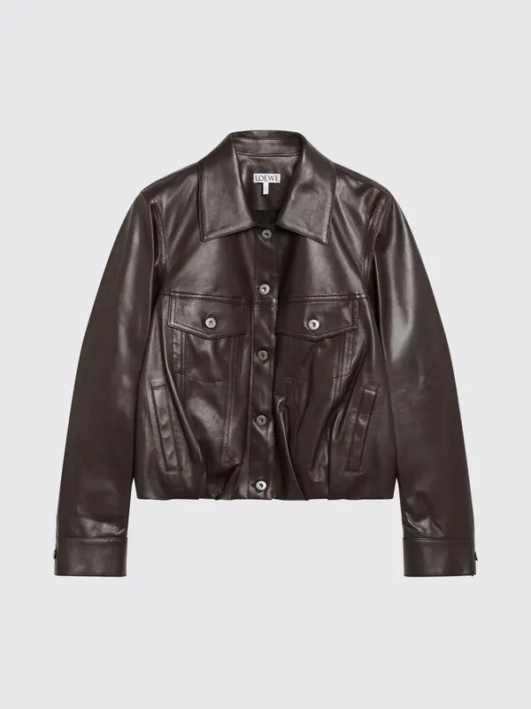 Loewe Lambskin Leather Shirt Jacket