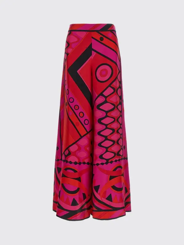 Emilio Pucci Printed Silk Palazzo Pants - Fuchsia