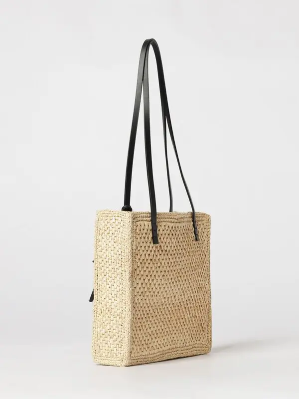 Manebí Raffia Tote Bag With Leather Straps