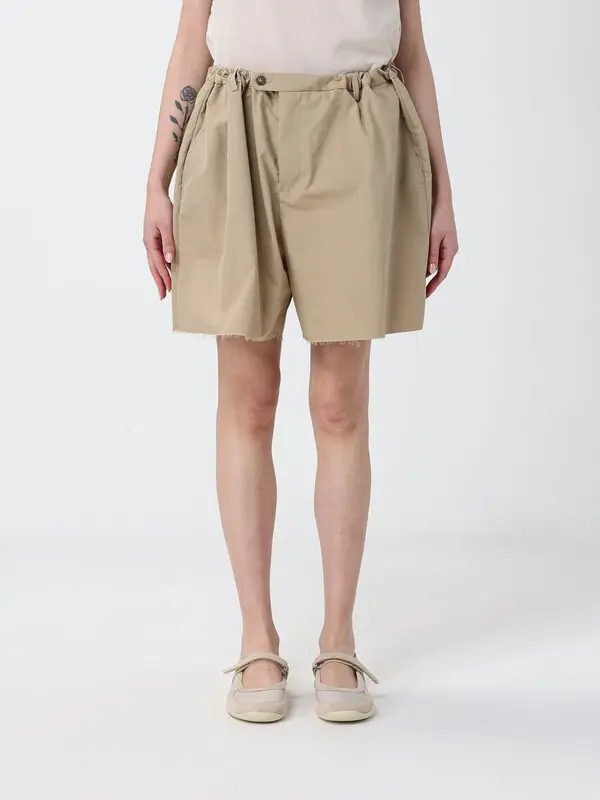MAISON MARGIELA Cotton Blend Wide Leg Shorts - Beige