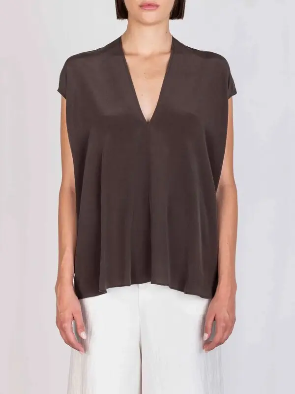 ALYSI Draped V-neck Top