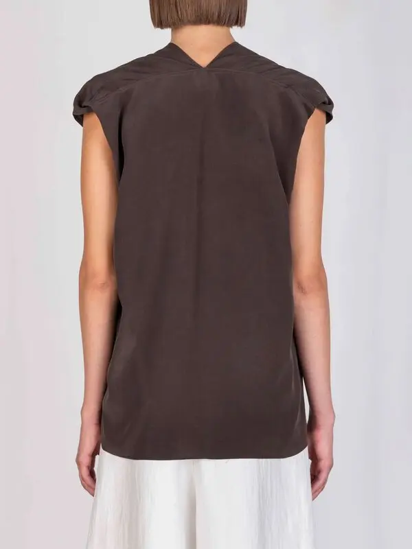 ALYSI Draped V-neck Top