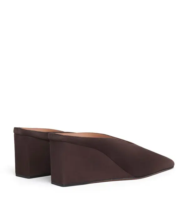 Alaïa Suede Cube Wedge Mules 75