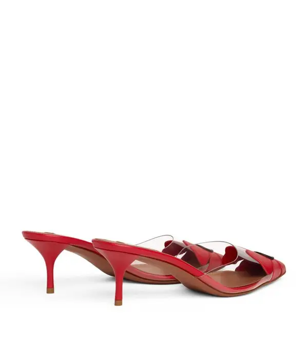 Alaïa Leather Bloom Mules 55 - Red