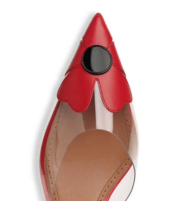 Alaïa Leather Bloom Mules 55 - Red