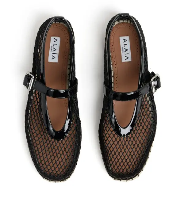 Alaïa Mesh-leather Espadrille Ballet Flats