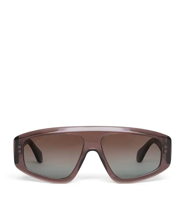 Alaïa Acetate Aviator Mask Sunglasses - Brown