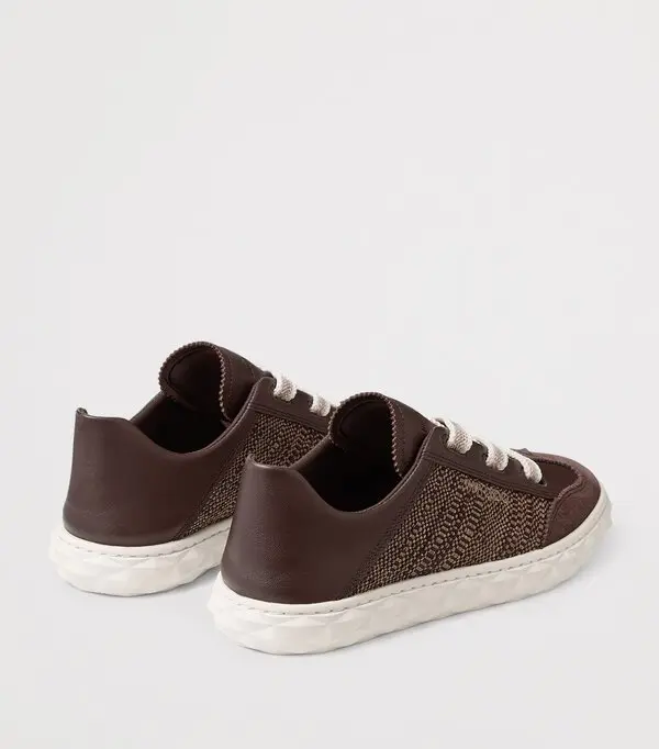 JIMMY CHOO Diamond Light Flex F Woven Leather Low Top Sneakers - Brown