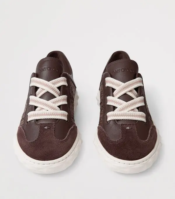 JIMMY CHOO Diamond Light Flex F Woven Leather Low Top Sneakers - Brown