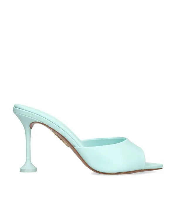 AQUAZZURA Leather Bisous Mules 85