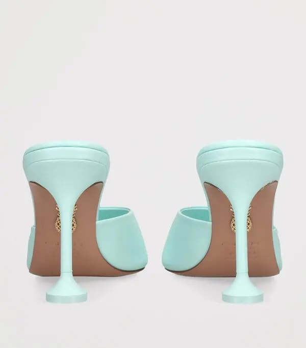 AQUAZZURA Leather Bisous Mules 85