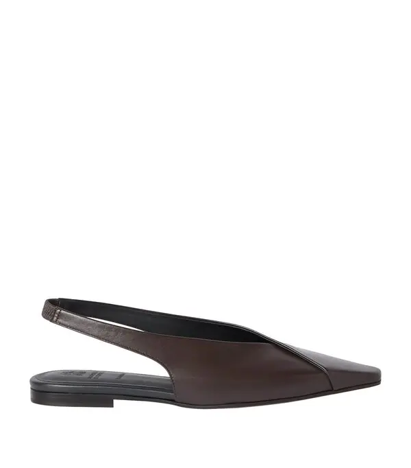 Brunello Cucinelli Leather Slingback Flats