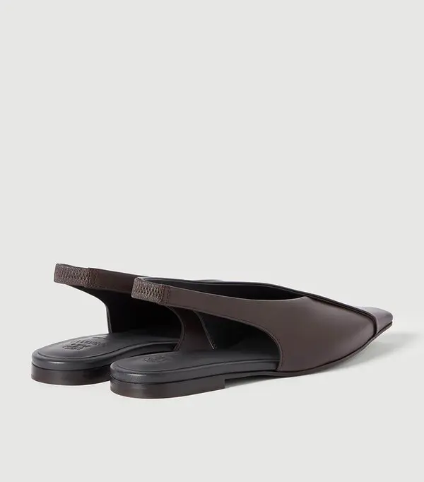 Brunello Cucinelli Leather Slingback Flats