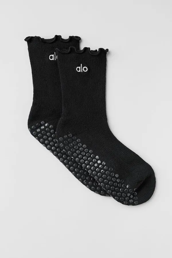 Alo Yoga Lettuce Edge Grip Socks - Black