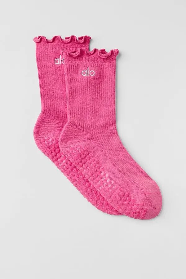 Alo Yoga Lettuce Edge Grip Socks - Paradise Pink