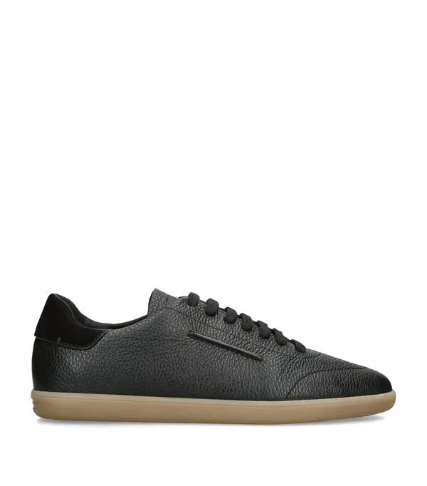 Zegna Grained Leather 232 Sneakers - Black