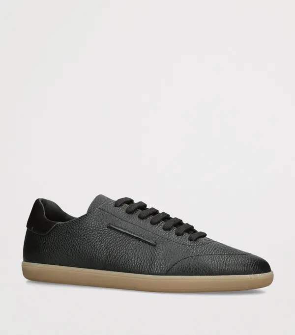 Zegna Grained Leather 232 Sneakers - Black