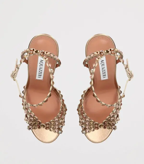 AQUAZZURA Leather Tequila Sandals 105 - Brown
