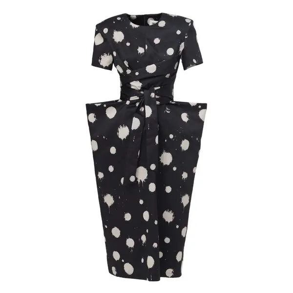 JULIA ALLERT Capsule Edition Polka Dot Midi Dress - Black
