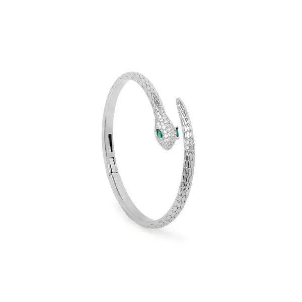 Saachi Serpent Sparkle Hinged Cuff