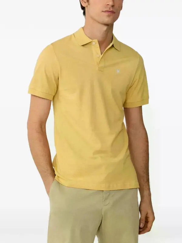 HACKETT Logo-embroidered Piqué Polo Shirt - Yellow