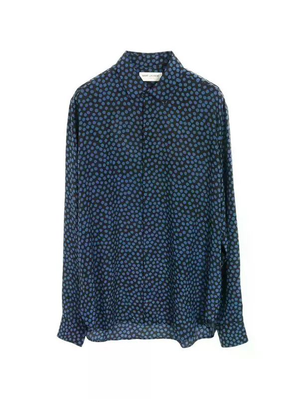 Saint Laurent 2000s Dot Silk Shirt - Black